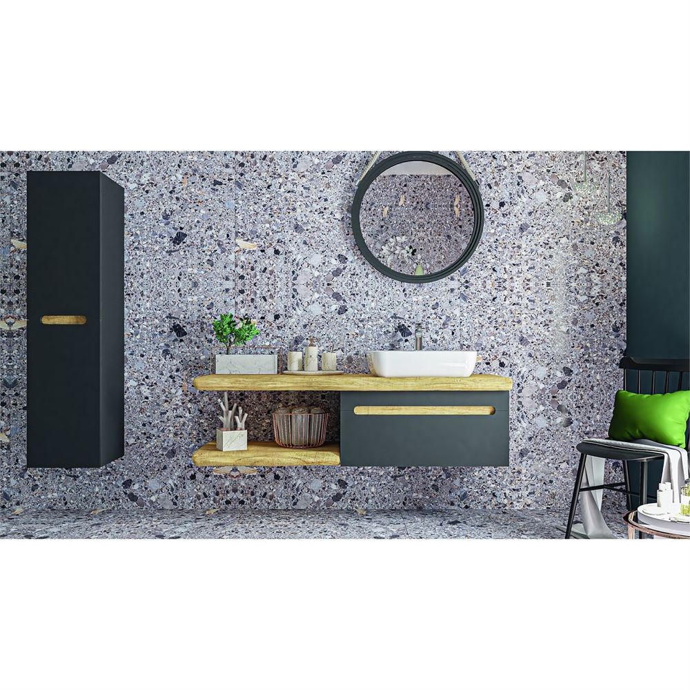 Natur Banyo Alt Dolap 80 Cm Antrasit