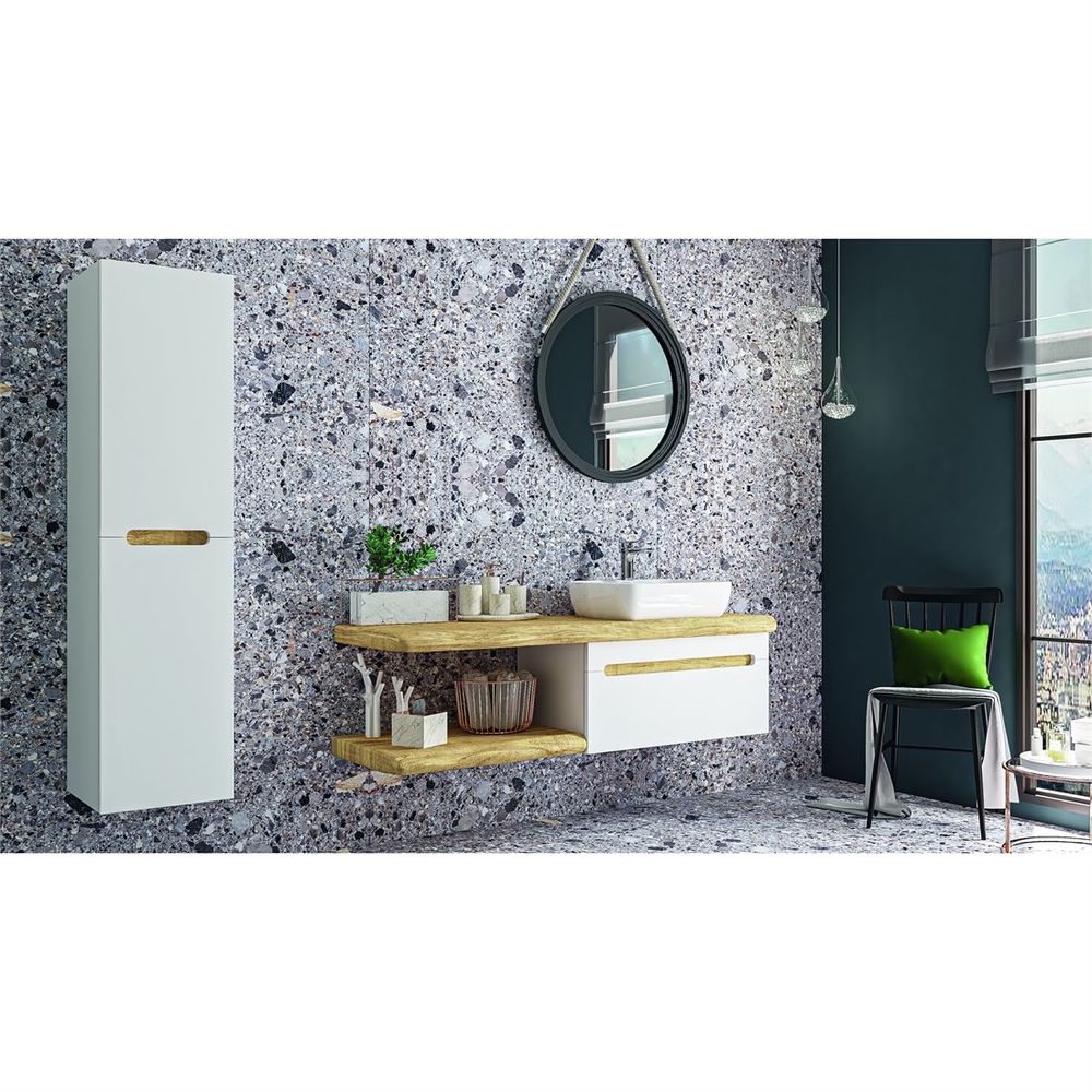 Natur Banyo Alt Dolap 80 Cm Antrasit